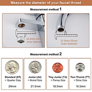 Faucet Aerator, 720° Big Angle Spray Aerator Dual Function Kitchen Faucet Aerator, Bathroom Faucet Mounted for Face Washing, Gargle and Eye Flush, Polished Chrome