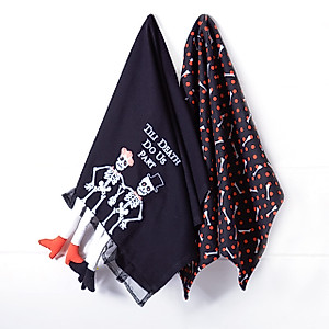 Novelty Halloween Kitchen Towel Sets (Skeletons)