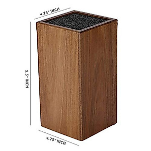 Acacia Wood Blade Holder with Bristles，Knife Holder, Large Capacity, Kitchen Household Multi-function Knife Storage and Placement Rack