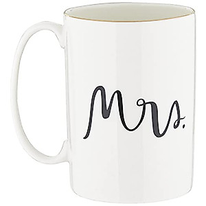 Kate Spade New York Bridal Party Mrs. 2Pc Mug Set, 1.55 LB, White
