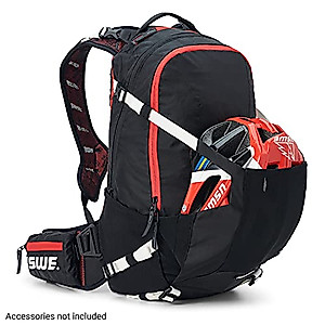 USWE Flow 25L - Backpack with Back Protector, for Bike, Mountainbike, MTB and E-MTB, Black