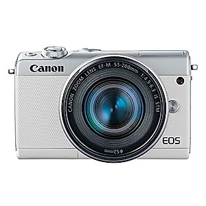 Canon EOS M100 Mirrorless Camera w/ 15-45mm Lens & 55-200mm Lens - Wi-Fi, Bluetooth, and NFC Enabled (White)
