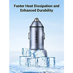 UGREEN USB C Car Charger, 40W Type C Car Charger Dual PD 20W Fast Car Charger Adapter Compatible with iPhone 14/13/12/11, iPad Pro/Mini/Air, Galaxy S23/S22/S21/S20/S10/Note 20, Pixel 5/4/3