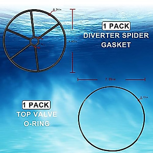 2" Diverter Spider Gasket and Top Valve O-Ring Compatible with 271148 271148z 271151 Fit for PacFab 2 Inch Top Mount and Side Mount Multiport Valves-2 Pack