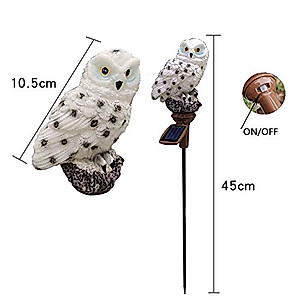 sknonr Solar Lawn Light 2pcs Waterproof LED Owl Shape Outdoor Courtyard Lawn Lighting Home Garden Courtyard Decoration 45x10.5x7.5cm