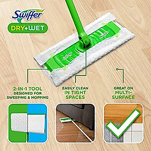 Swiffer Sweeper 2-in-1 Mops for Floor Cleaning, Dry and Wet Multi Surface Floor Cleaner, Sweeping and Mopping Starter Kit, Includes 1 Mop + 19 Refills, 20 Piece Set