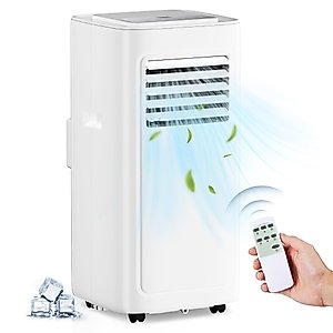 EUHOMY 8,000 BTU Portable Air Conditioner Floor Room AC Unit with Cool, Dehumidifier, Fan Mode,Portable Cooling AC Unit with Installation Kit with Remote Control up to 350 sq. ft.,White