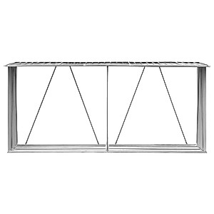 vidaXL Log Storage Shed, Log Holder with Roof, Log Storage Shed, Firewood Rack for Backyard Garden Patio Porch, Brown Galvanized Steel 129.9"