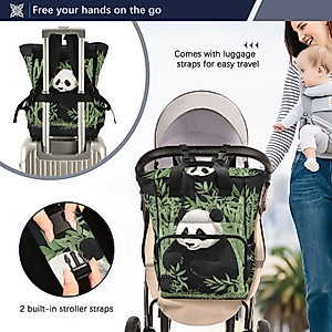 xigua Panda Bear Black Diaper Bag Backpack Multi Function Baby Changing Bags Waterproof Large Capacity Travel Back Pack for Mom Dad