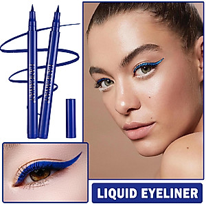 NVLEPTAP 2 PCS Dark Blue Liquid Eyeliner Pencil Set Colorful Liquid Eyeliner Pen Matte Eye Liner Waterproof Highly Pigmented Eye Makeup - 06 Dark Blue