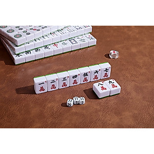 Mose Cafolo Professional Chinese Mahjong Game Set 146 Numbered Large Size Tiles with Carrying Travel Case, Complete Mahjong Tiles Set (Majiang, Mah-Jongg, Ma Jong)