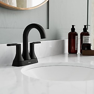 Pfister Vaneri Bathroom Sink Faucet, 4-Inch Centerset, 2-Handle, 3-Hole, Matte Black Finish, LF048VRIBB
