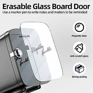 SPECILITE Mini Fridge for Skin Care, Portable Beauty Fridge with Eraser Board Door and Bead Chain(4 Liter/6 Can) Cooler and Warmer, Personal AC/DC Refrigerator for Skincare, Makeup, Food