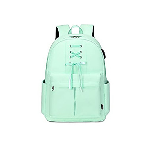 Wadirum Cute Backpack for Women Fashion Bow Decoration Schoolbag for Girl Green