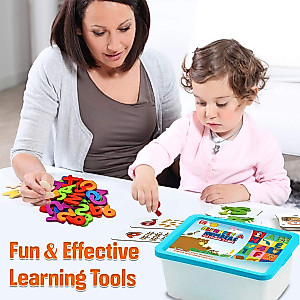 CozyBomB™ Toddler Alphabet Flash Cards - Preschool Activities Learning Montessori Toys ABC Wooden Letters Jigsaw Numbers Alphabets Puzzles Flashcards for Age 2 3 4 Years Old Educational for Kids Baby