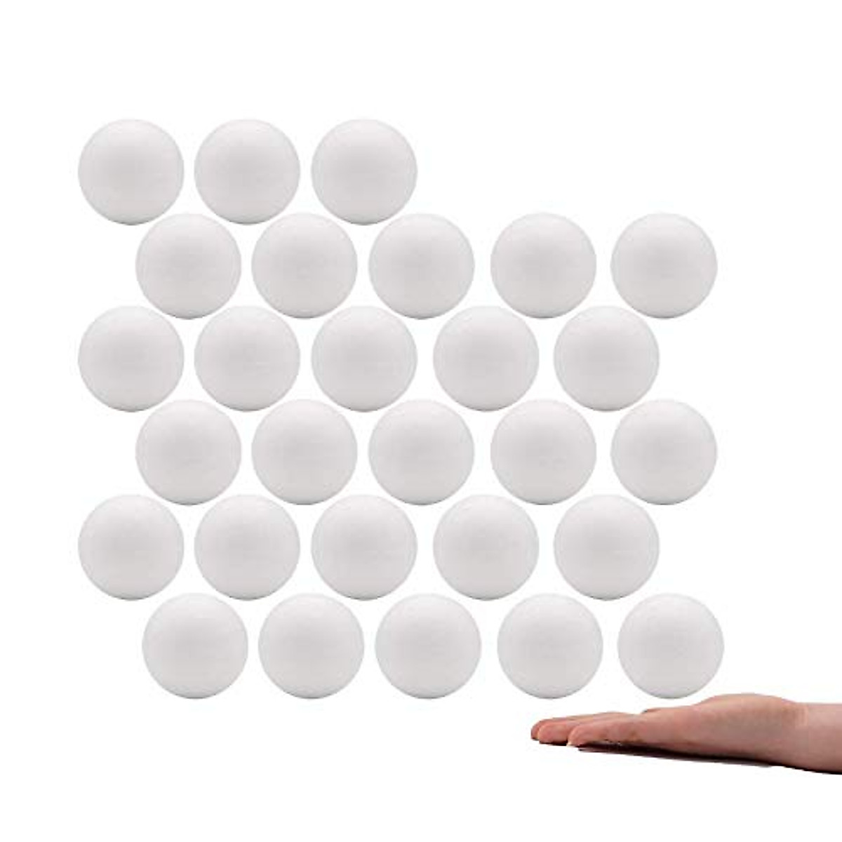 Crafare 2 Inch 56pc White Foam Balls Polystyrene for Crafts Supplies and Holiday DIY School Projects Decoration