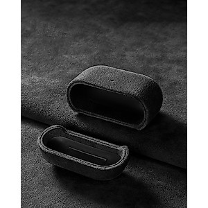 Luxury Alcantara AirPods Case. Premium Italian Imported Material. Fully Wrapped Inside & Outside. 360 Protection. (AirPods 3rd Generation, Black)