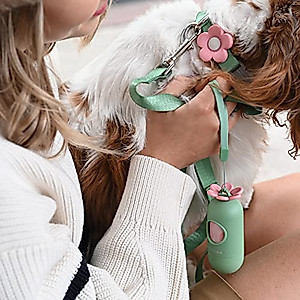 VETRESKA Dog Poop Bag Dispenser with Lavender Scented Dog Waste Bags, Extra Thick and Compostable Pet Waste Bag, 105 Bags with Unique Flower Shape Dog Poop Bag Holder for Dogs