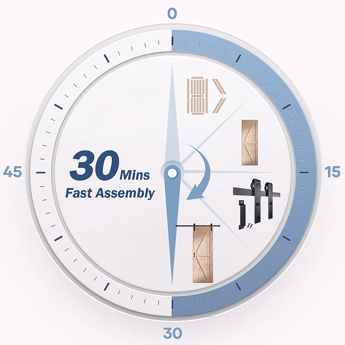 FREDBECK 30in x 84in Sliding Barn Door with 5FT Barn Door Hardware Kit Included K Shape Solid Spruce Wood Panel Need to Assembly