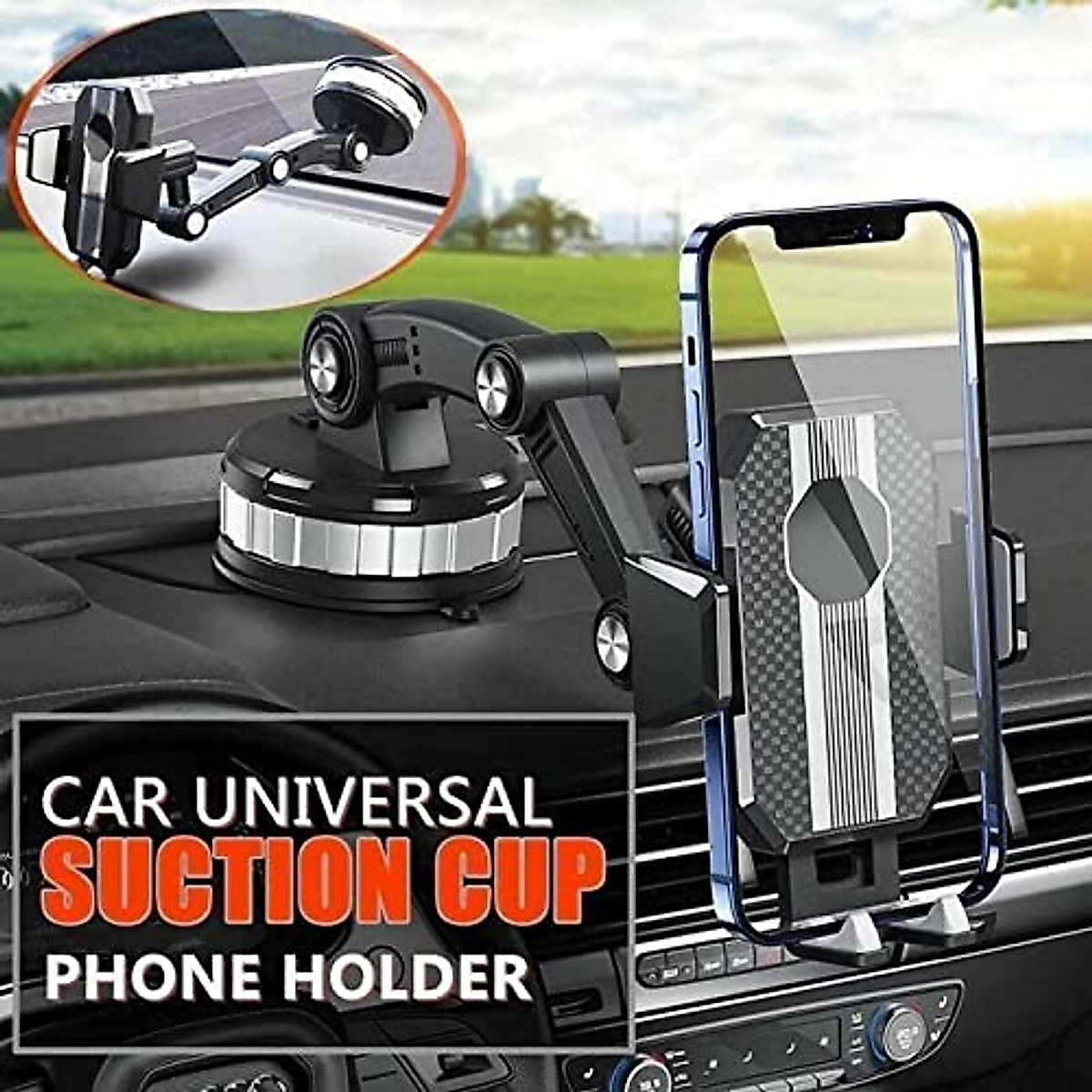 2023 New Sucker Car Phone Holder Long Arm Suction Cup Car Phone Mount Stand Mobile Cell Support For Car Center Console Phone Holder (A)
