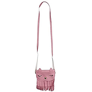 mossty Cute Cat Mini Tassel Bag Satchel Cross Body Bag Coin Candy Purse Messenger Bag