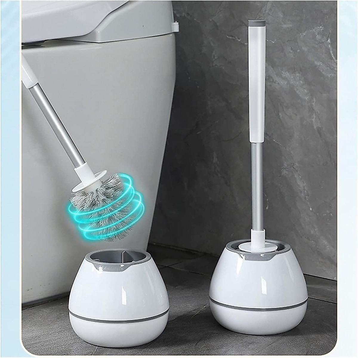 SAAKO Home Toilet Bowl Brush Floor Standing Toilet Brush Set with Tweezers Toilet Cleaner Brush for Bathroom Storage Cleaning