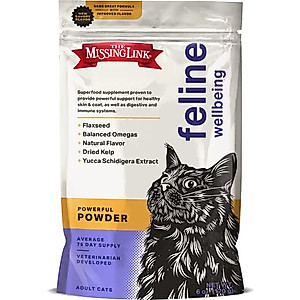 The Missing Link Feline Superfood Supplement Powder 6oz Bag, Veterinarian Formulated, Balanced Omega 3 & 6 for Healthy Skin & Coat, Digestion, Immunity & Overall Cat Health