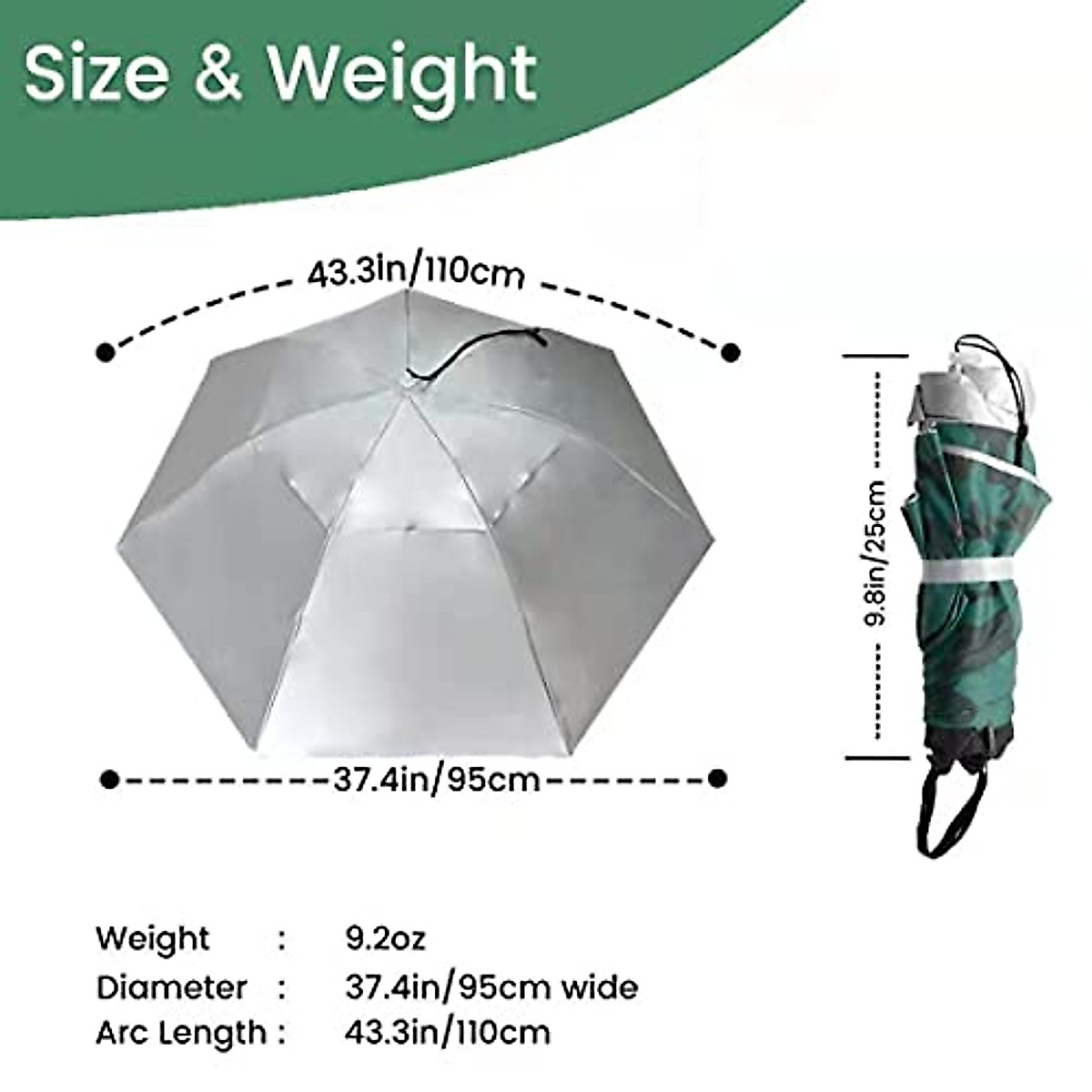 Mifashion Umbrella hat for Golf(Silver-Camouflage), Large