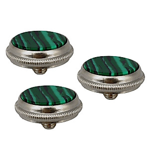 Jiayouy Silver Green Texture Inlay Trumpet Finger Buttons for Trumpet Accessory Replacement 3 Pcs