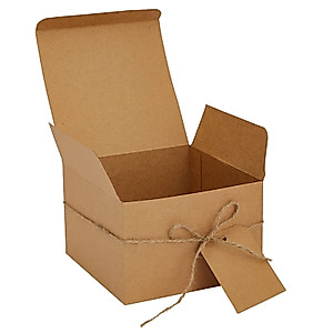 Stockroom Plus Brown Gift Boxes with Lids, Bulk for Wedding Favors, Birthday Party (6x6 In, 25 Pack)