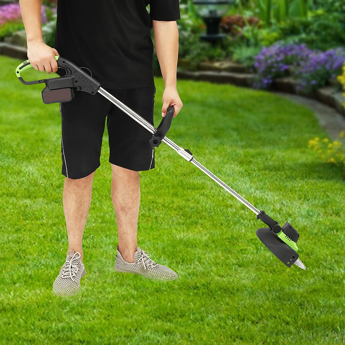 Cutycaty Electric Cordless Grass Trimmer, Battery Powered Lawn Edger Weed Wacker Cutter Grass Trimmer with 2980W Brushless Motor, Electric Grass Trimmer Hedge Shears for Yard Trimming