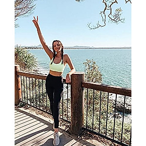 HUYICHEN Women's Leggings - Buttery Soft High Waisted Yoga Pants with Tummy Control for Workout and Fitness Black L/XL