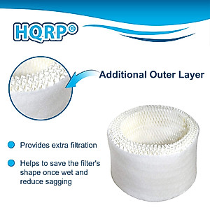 HQRP 2-Pack Wick Filter Compatible with Vicks VEV320, VEV400, V3100, V3500, V3600, V3700, V3800, V3900, V3500N, V3850, V750, Kaz 3020 KAZ3020 Humidifiers, WF2 Replacement