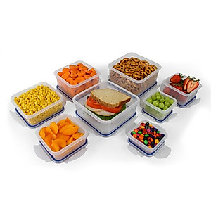 8 Clear Food Storage Containers Set, Microwave and Freezer Safe, Little Big Box, by Popit!