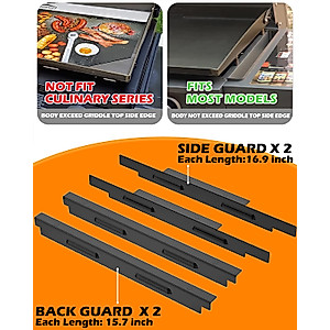 Wind Guards for Blackstone 36 inch Griddle, Magnetic Wind Screens, Blackstone Griddle Accessories, Fit with Hood, Rear Grease Cup and Side Shelf, Heat Shield for Side Table, Grilling Gifts, Black