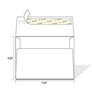 200 Pack 5x7 Invitation Envelopes with Peel & Seal for Cards, A7 Printable Envelopes Bulk, White Envelopes for Wedding, Greeting Cards, Mailing, Graduation, Baby Shower(120GSM) Horchen