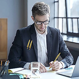 TIESOME Ballpoint Pens, 3 Pack Slim Stainless Steel Metallic Retractable Pens Black Ink 1 mm Nice Gift for Business Office Students Teachers Wedding Christmas (Gold)