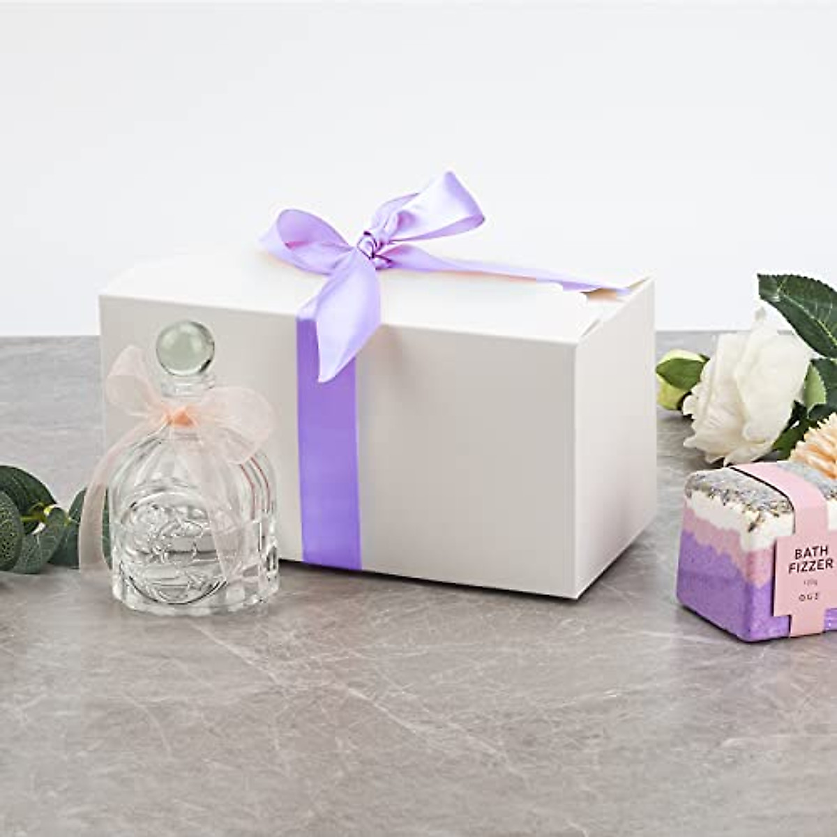 SOSFKIM Tumbler Gift Treat Boxes 24 Pack - 8x4x4in Paper Boxes for Gifts Boxes with Lids, Mug Boxes for Wedding, Bridesmaid Proposal, Party Shower, Christmas