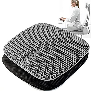 Gel Seat Cushion for Long Sitting, Extra Large Gel Cushion for wheelchair Reduce Sweat, Desk Chair Cushion, Seat Cushion for back pain/for Car/for Office Chairs/for kitchen chairs/ for Pressure Relief