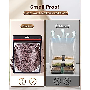 Resealable Bags, Mylar Bags Smell Proof Bags with Clear Window,Packaging Bags for Storage Coffee Beans, Cookie, Lipstick, Candy，150 Pieces， 6"x9"&4"x6"
