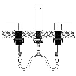 Weirun Replacement Part Quick Connect Hose for Bathtub Tub Filler Bathroom 3 Hole Sink Vanity Widespread Faucet Double Handle Mixer Tap,Black