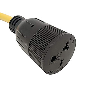 Parkworld 60530 Generator 4 Prong 30A Locking L14-30P Male to 6-15R T-Blade Female (Also for 6-20R) 250V, 20A, 5000W (2FT)