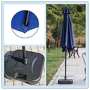 LOKATSE HOME Table Outdoor Market Patio Umbrella, 9 Feet Garden Umbrella with Crank, 6Ribs (Blue)