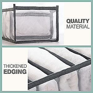 Wardrobe Clothes Organizer（2PCS）- Closet Organizers and Storage Baskets - Foldable, Easy To Clean, Save Space Clothing Storage Bins, Portable Storage Containers for Bedroom Dorm Room (GRAY, Medium)