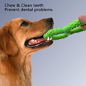 KITIVIALA Tug of War Dog Toy, Interactive Dog Pull Toys, Adult and Puppy Teething Toy, Tough Chew Toy for Small Medium Large Dogs, Rubber, Lightweight, Comfortable Grip (Green)