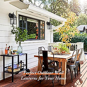 2-Pack Outdoor Wall Lanterns, Exterior Wall Sconce Light Fixture, Waterproof Anti-Rust Aluminum Porch Lights, Clear Glass Black Wall Mount Lighting, E26 Socket Wall Lamps for House(Bulb not Included)