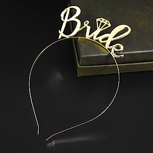 ASTER Bride to Be Set, Bride to Be Sash & Headband Tiara & Shoulder Length Veil Bachelorette Party Supplies Bridal Shower Decoration Accessories (White)