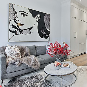 Uieke 6 Pcs Baby Breath Artificial Flowers Faux Silk Gypsophila Bouquet Fake Flower Real Touch Red Flowers for Hotel Home Office Kitchen Bathroom Wedding Party DIY Garden Vase Decor