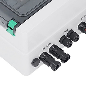 PV Combiner Box, DC500V 2 String Solar PV Combiner Box Waterproof Overload Protection with 15A Fuse for RV