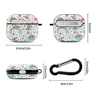 Cute Koala and Colorful Rainbow AirPods 3 Case Cover Gifts with Keychain, Shock Absorption Soft Cover AirPods 3 Earphone Protective Case for Men Women